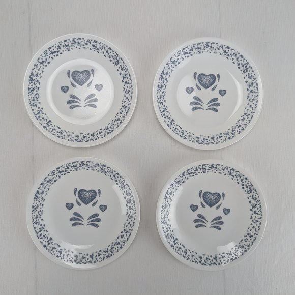 Corelle | Dining | Corelle Blue Heart Dishes Bread Dessert Plates 65 ...
